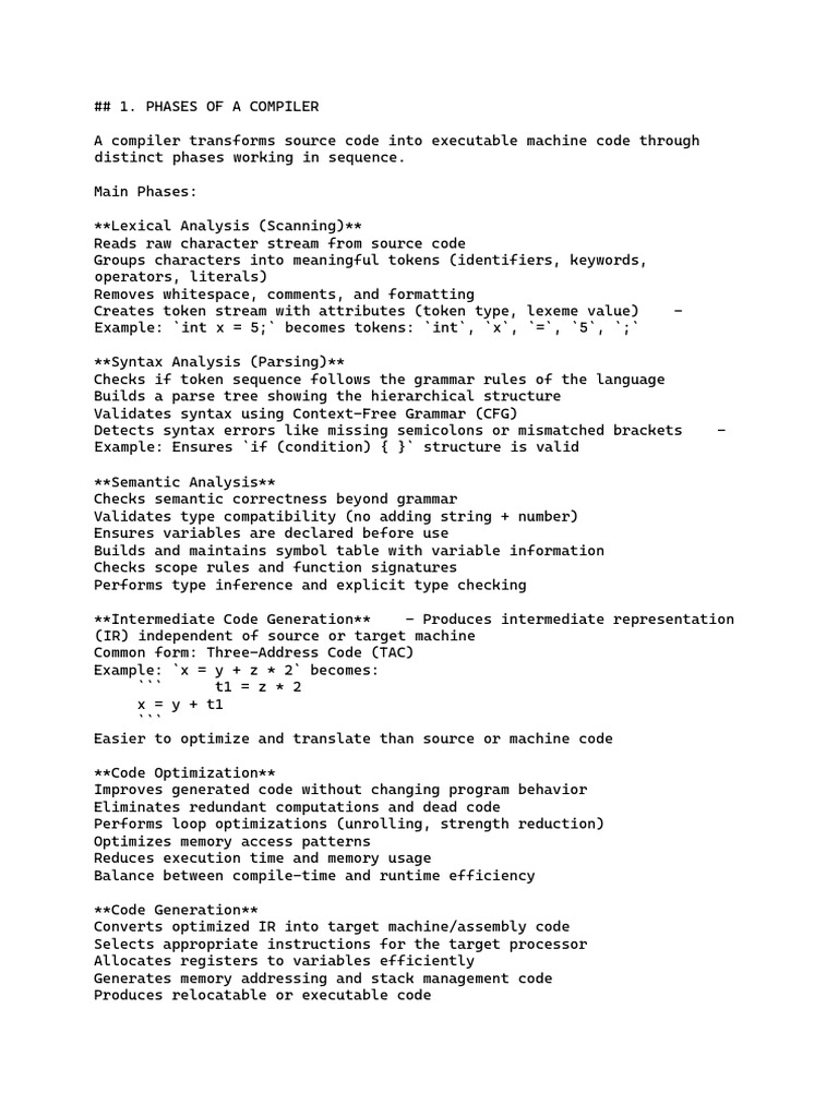 Compiler Phases and Finite Automata Overview | PDF | Parsing ...