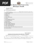 NEHU Degree Certificate Application Form | PDF