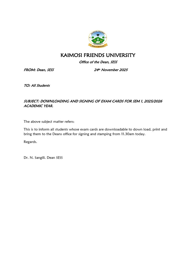 Download Exam Cards for Semester 1 | PDF