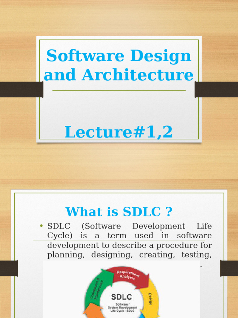 SD&A-Lec#1,2 | PDF | Interface (Computing) | Computer Programming