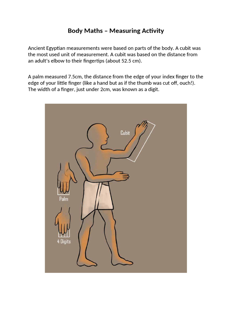 Ancient Egyptian Body Measurements Guide | PDF