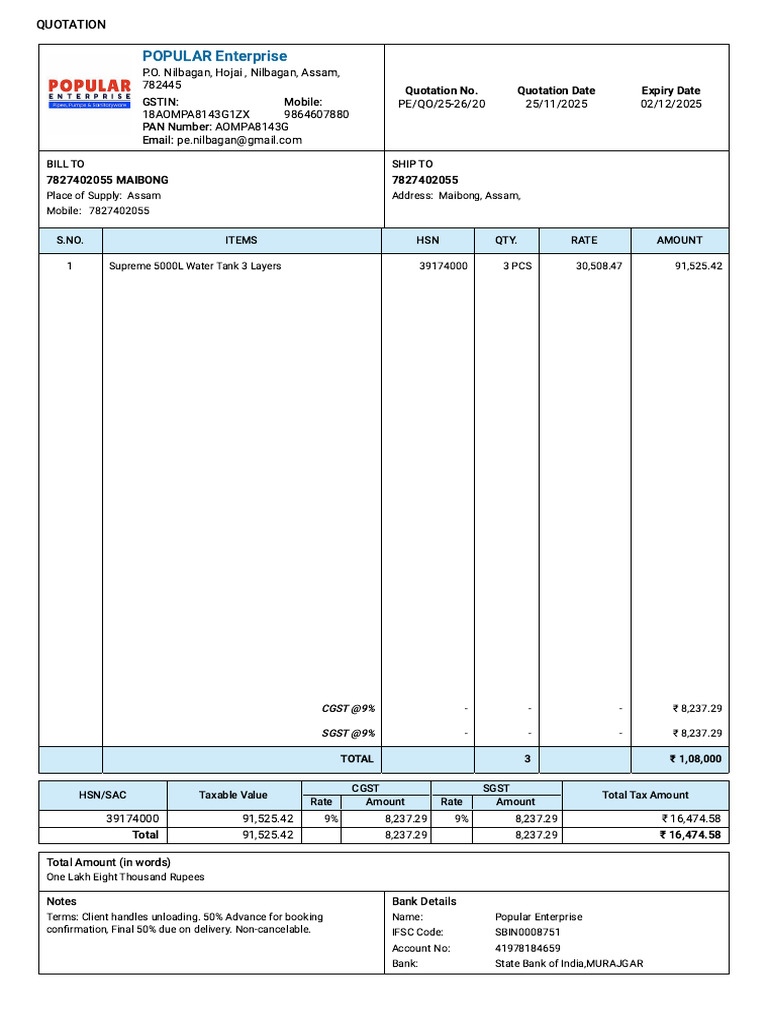 PE QO 25-26 20-Quotation-7827402055 Maibong-2 | PDF | Government ...