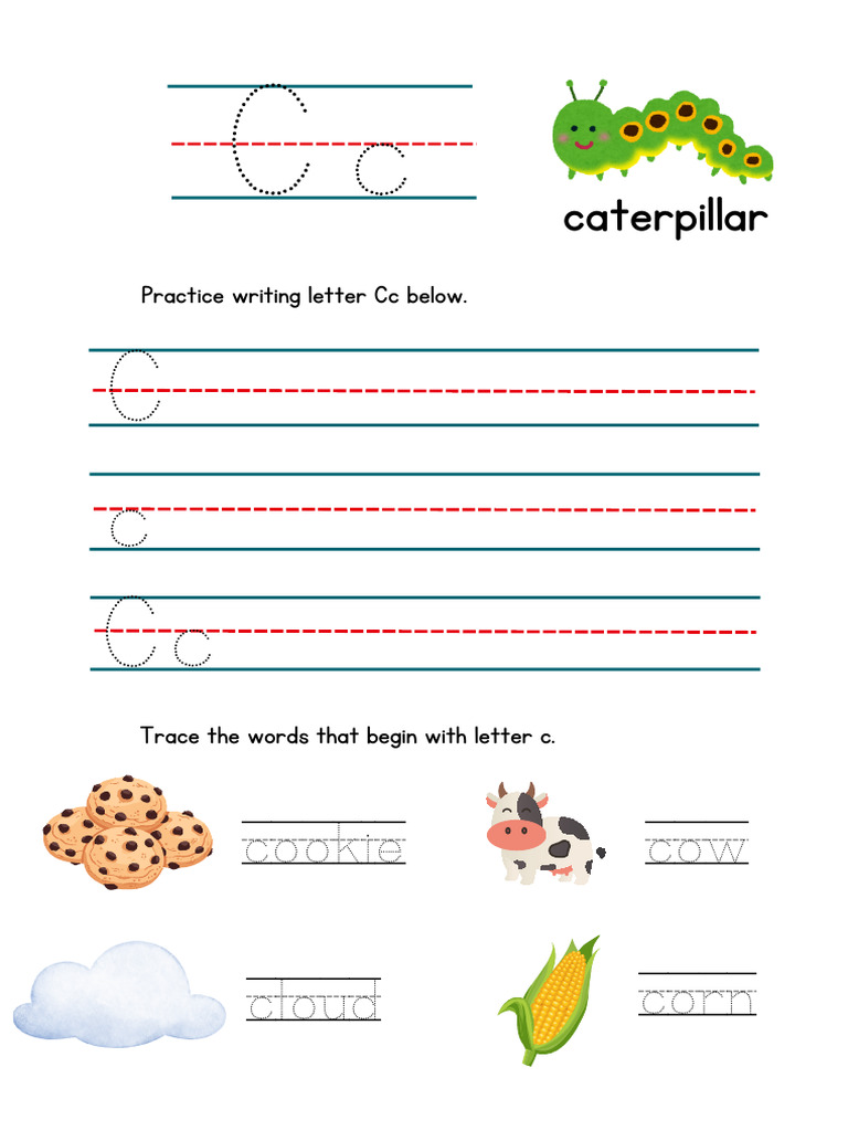Writing Letter CC Worksheet | PDF