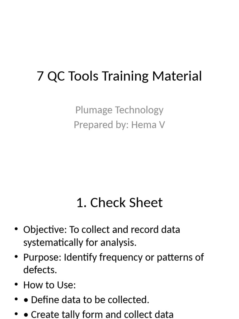 7 Essential QC Tools Training Guide | PDF