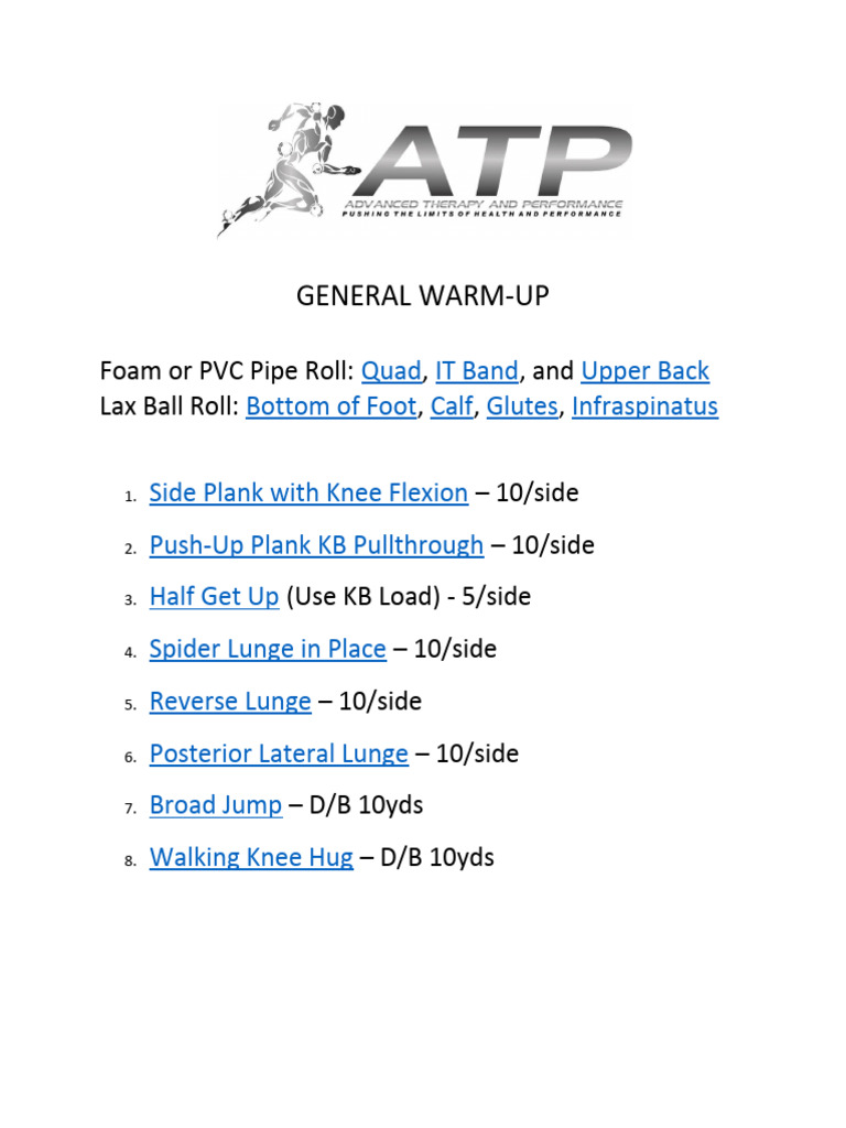 Effective General Warm-Up Routine | PDF