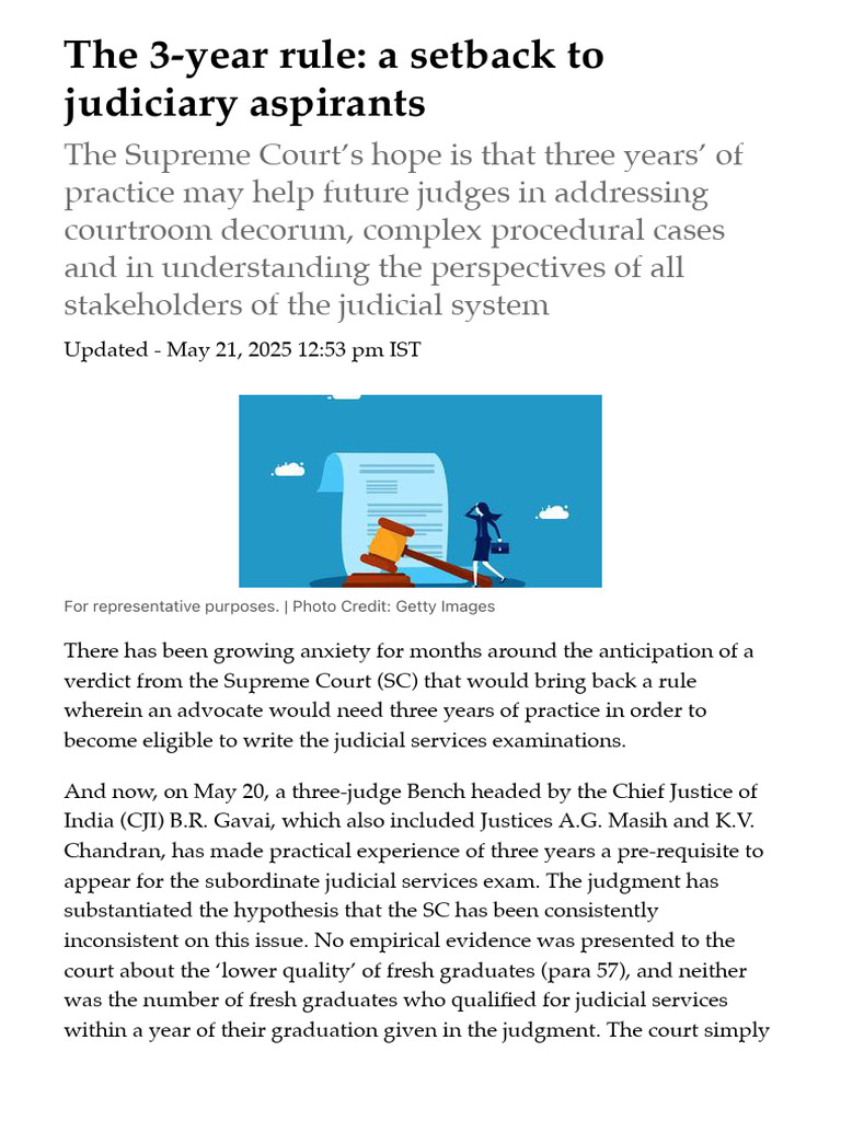 Supreme Court's 3-Year Rule Impact on Judges | PDF | Judge | Advocate