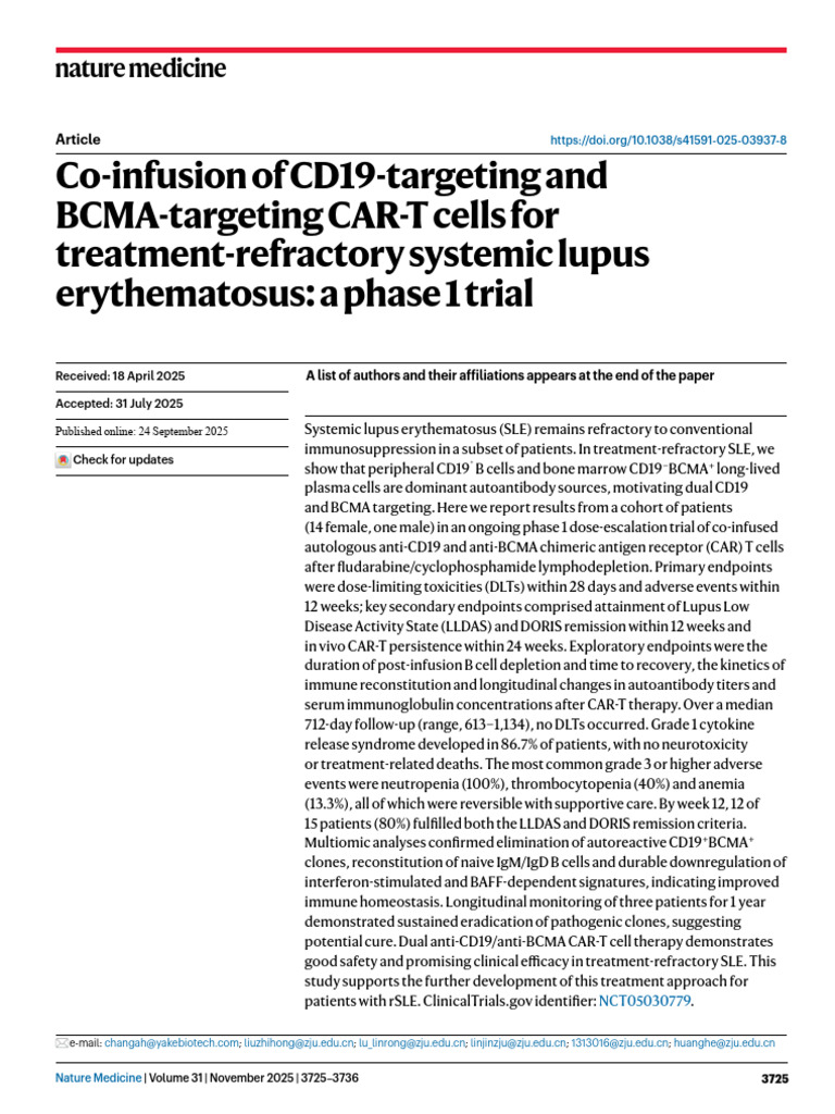 Co-Infusion of CD19-targeting and BCMA-targeting CAR-T Cells For ...