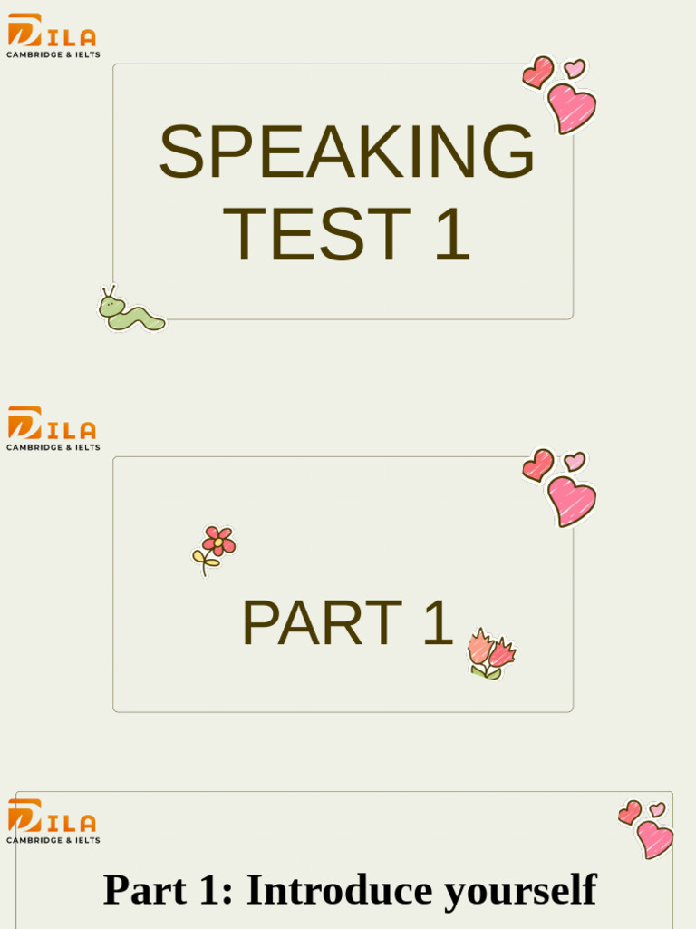 k2 Speaking Test 1 | PDF