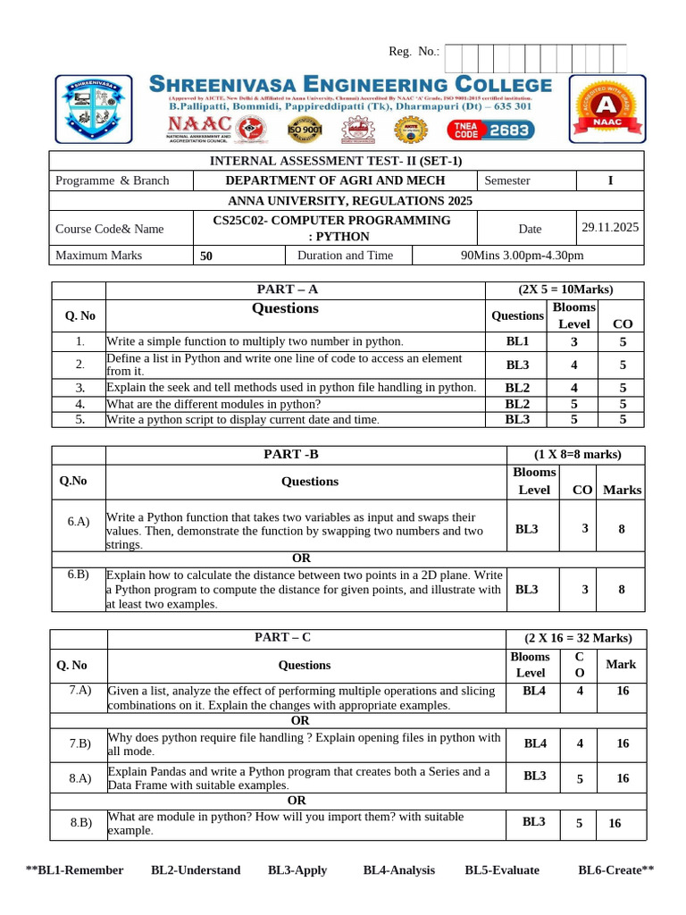 Cp-p Iat 1 Set 1 | PDF | Python (Programming Language) | Software ...