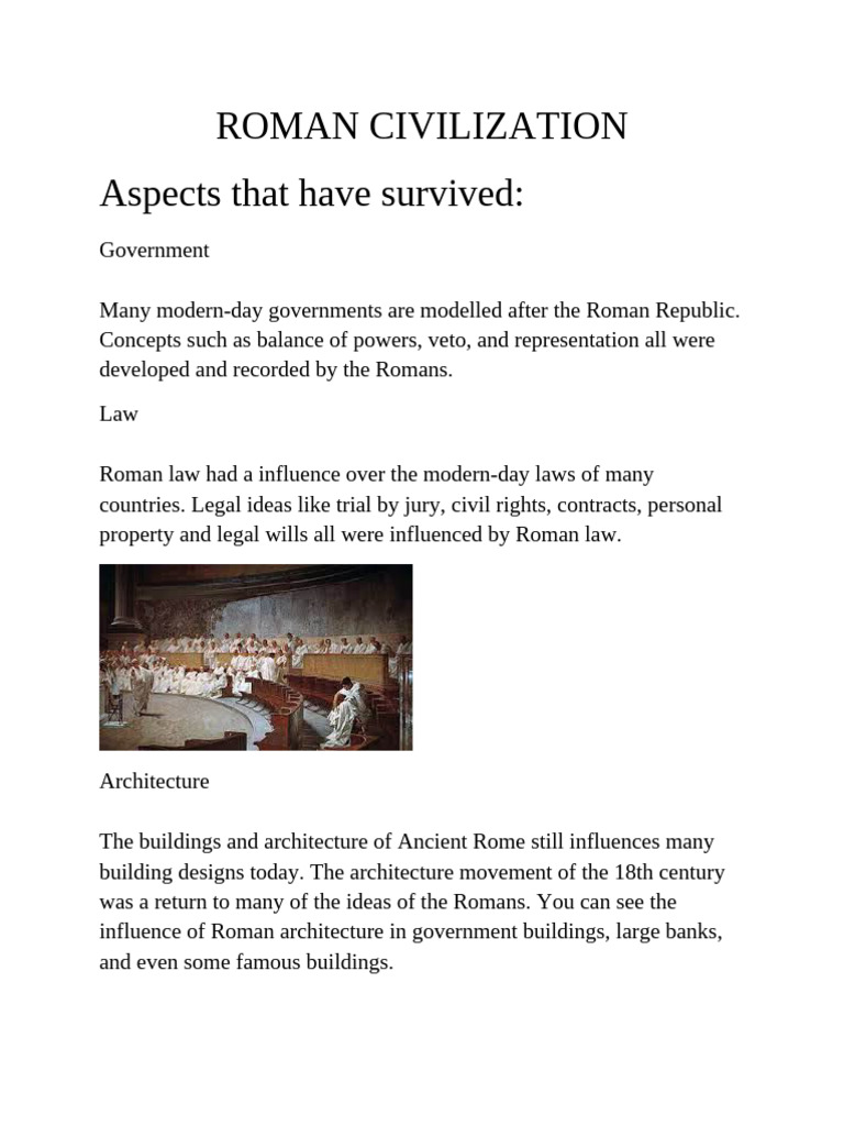 Roman Civilization | PDF