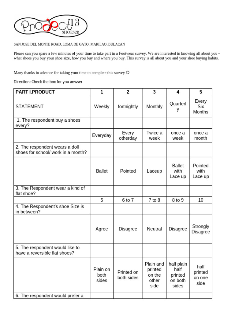 p13-likertQuestionnaire | PDF | Shoe | Chess Openings