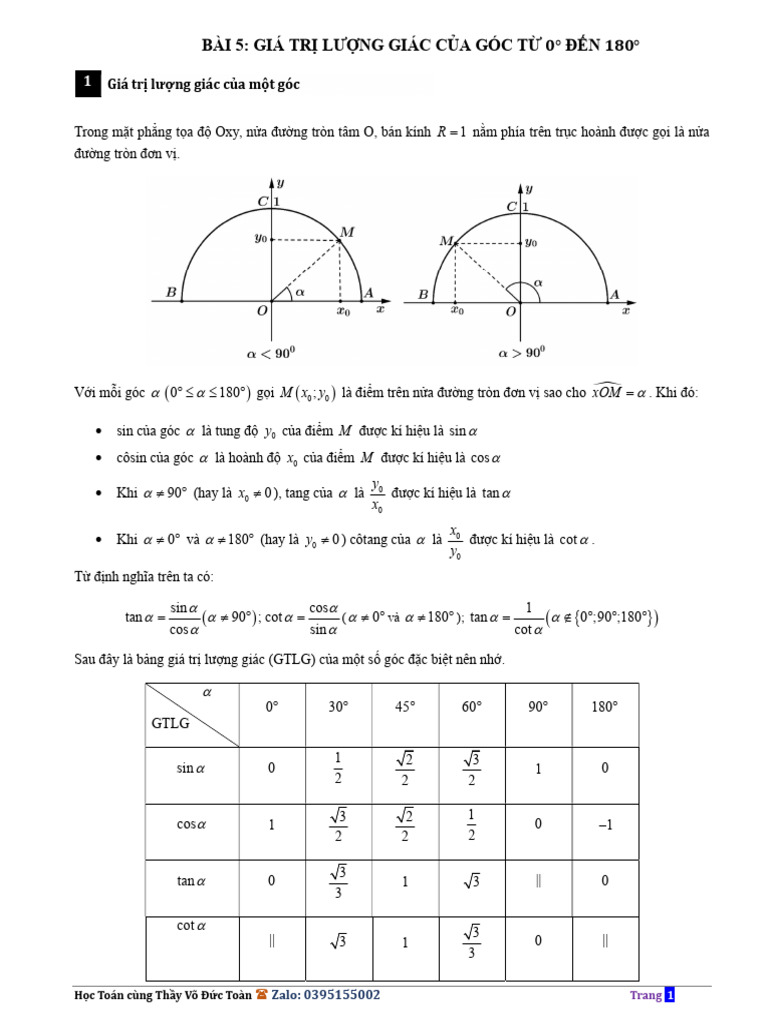 GIÁ TRỊ LƯỢNG GIÁC 10a4 | PDF