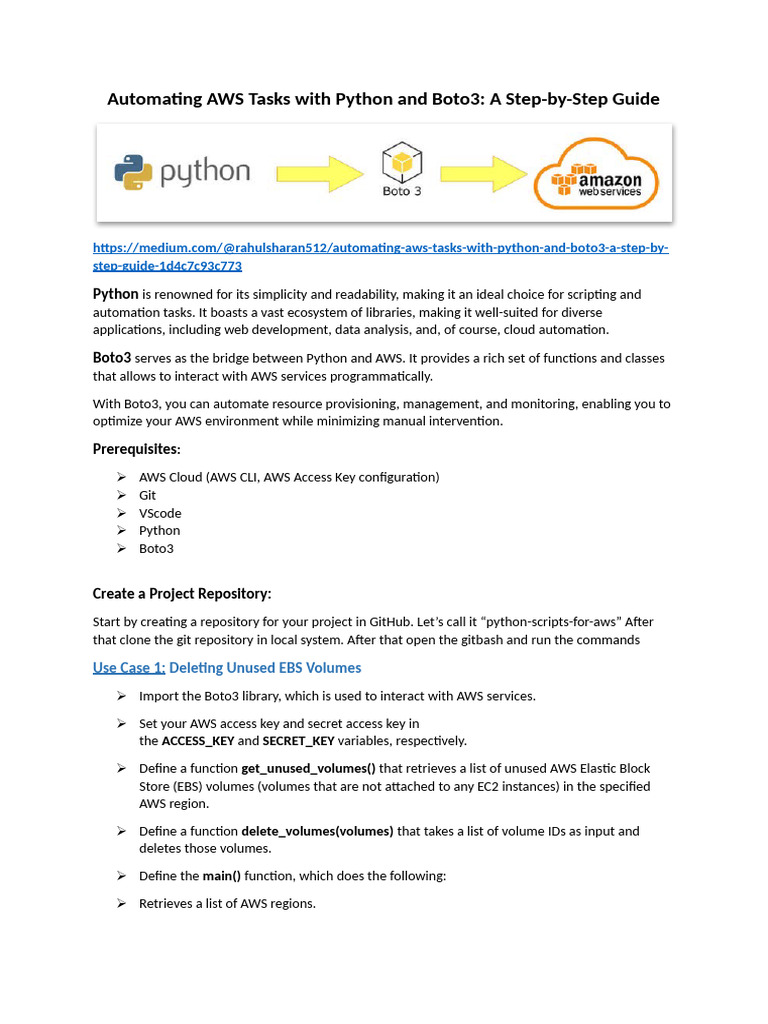 Automating AWS Tasks With Python and Boto3 | PDF | Amazon Web Services ...