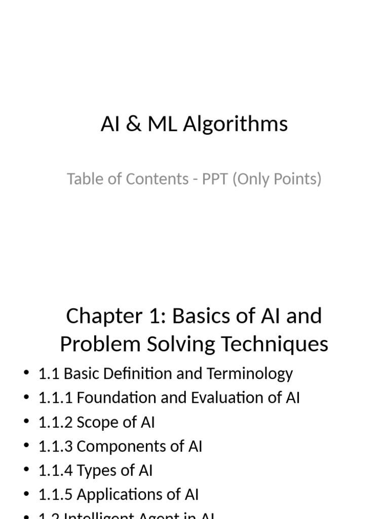 Ai Ml Toc Points | PDF
