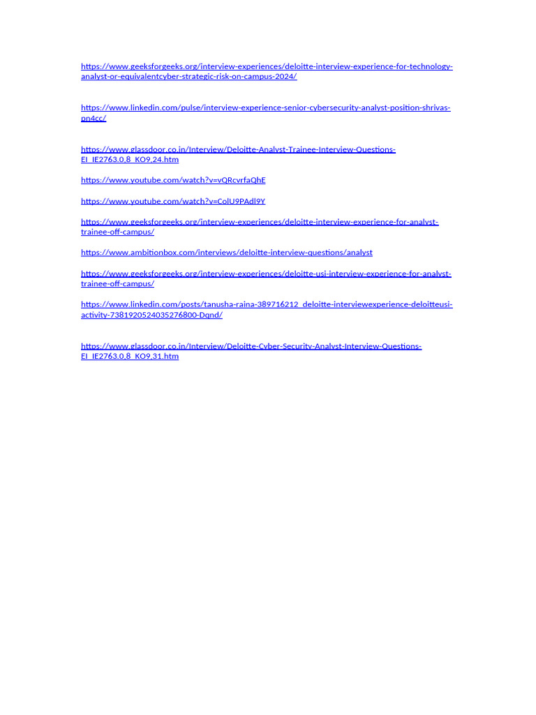 Deloitte Technology Analyst Interview Guide | PDF