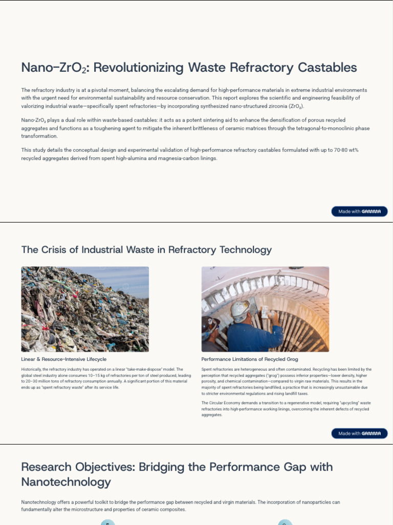 Nano ZrO Revolutionizing Waste Refractory Castables | PDF | Sintering ...
