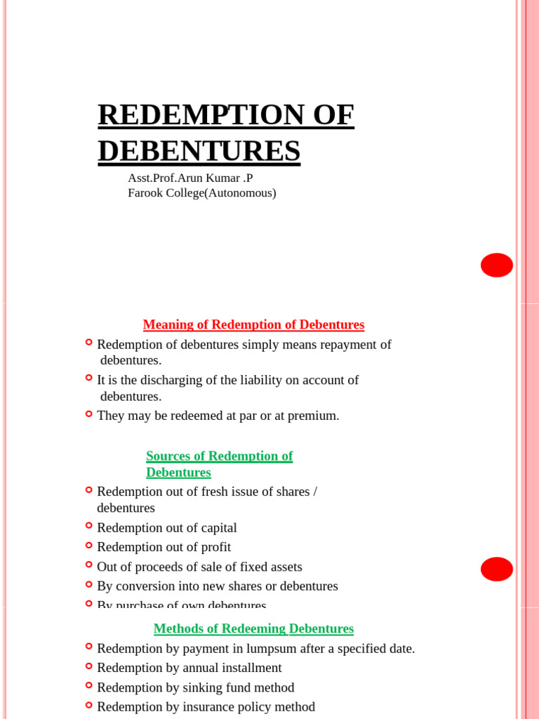 Redemption of Debentures | PDF | Interest | Insurance