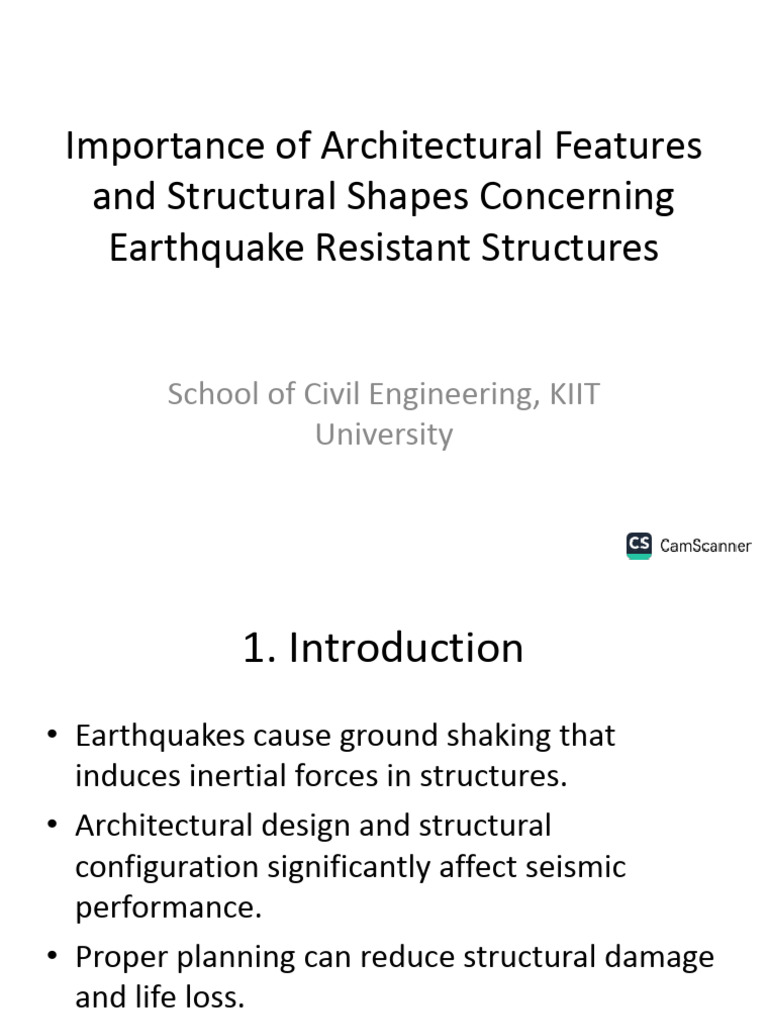 Importance of Architectural Features in Earthquake Resistant Structures ...