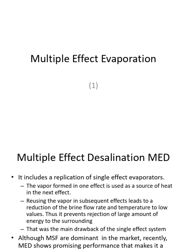 Multiple Effect Evaporation - 1 | PDF | Desalination | Distillation