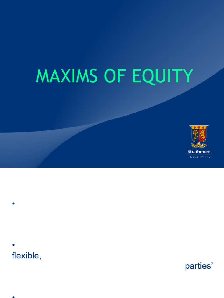 Equity Slides Strathmore | PDF | Equity (Law) | Legal Remedy