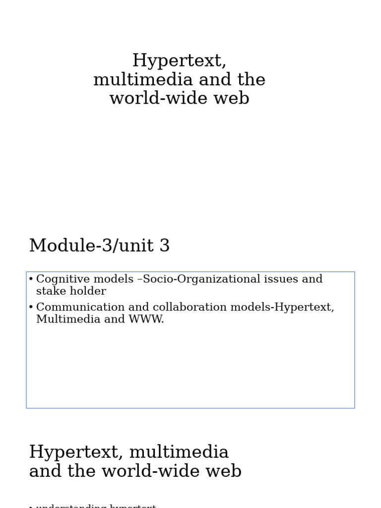 Module-3.4.Hypertext Multimedia v2 | PDF | Dynamic Web Page | World ...