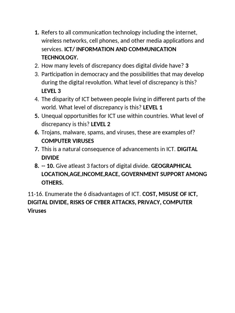 Refers To All Communication Technology Including The Interne | PDF
