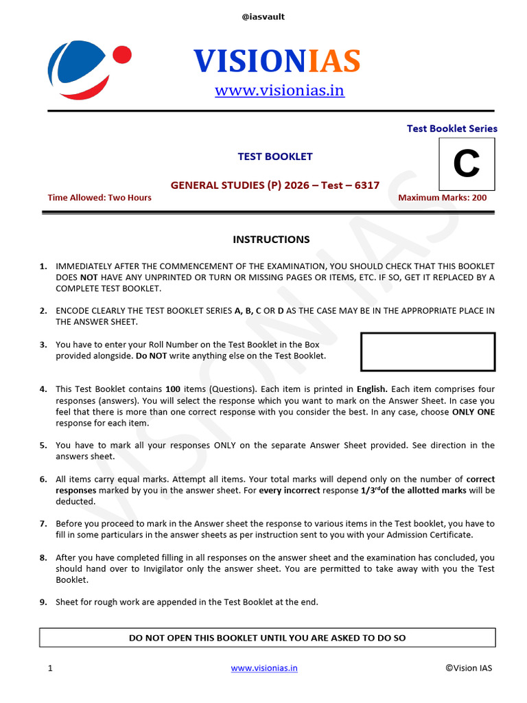 General Studies Test Booklet 2026 | PDF | Smog | Ecology