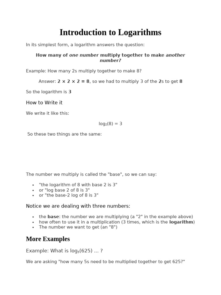 Introduction to Logarithms | PDF | Discrete Mathematics | Number Theory
