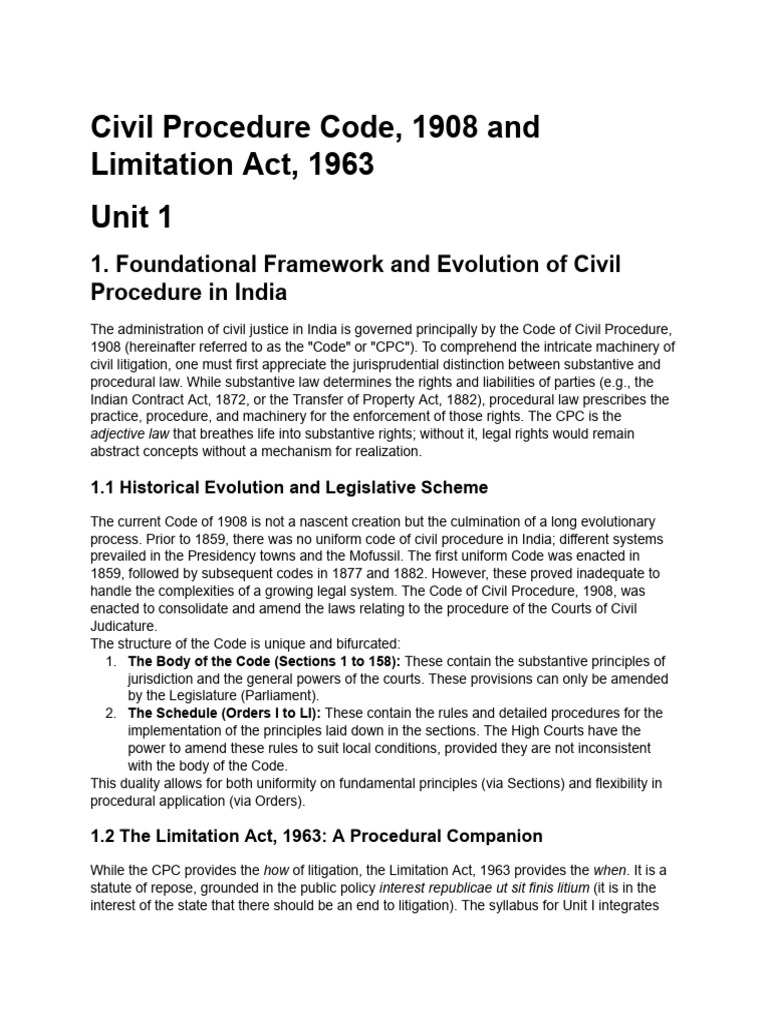CPC & Limitation Act | PDF | Lawsuit | Discovery (Law)