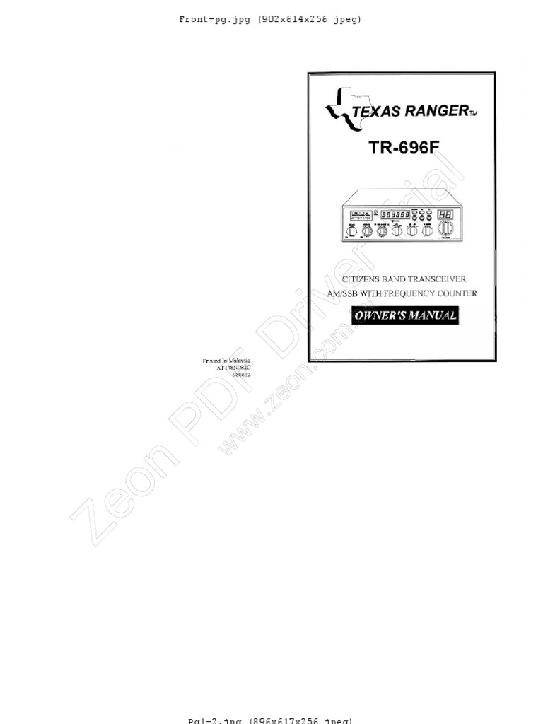 Texas Ranger TR-696F Owners Manual | PDF