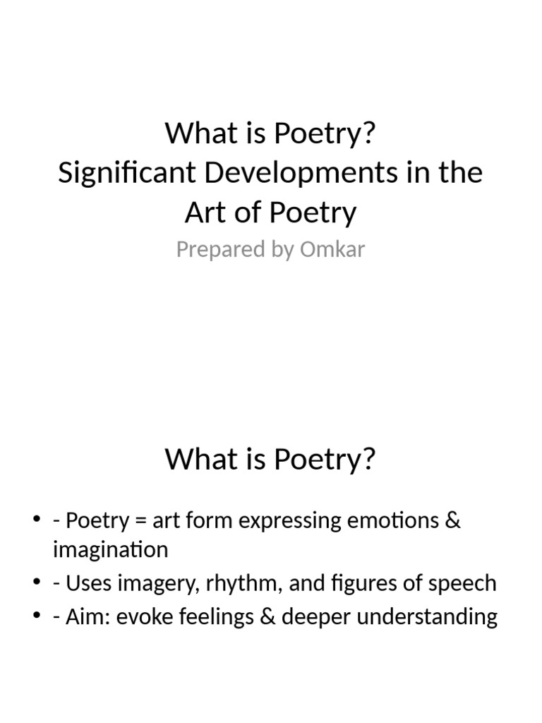 What Is Poetry 6 Slides | PDF