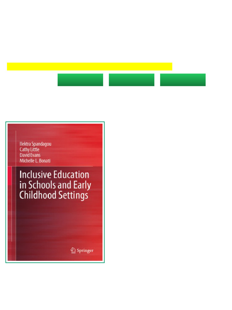 Inclusive Education in Schools and Early Childhood Settings Ilektra Spandagou ebook pro-grade ...