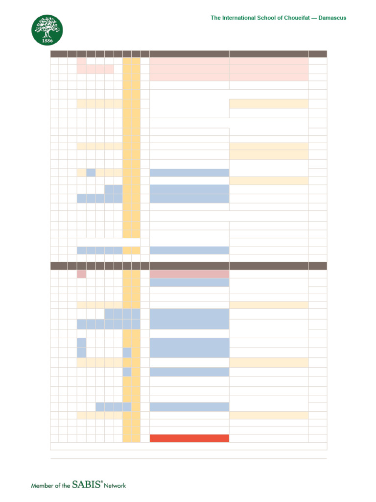 Choueifat Damascus Academic Calendar 2025-2026 | PDF | Traditions ...