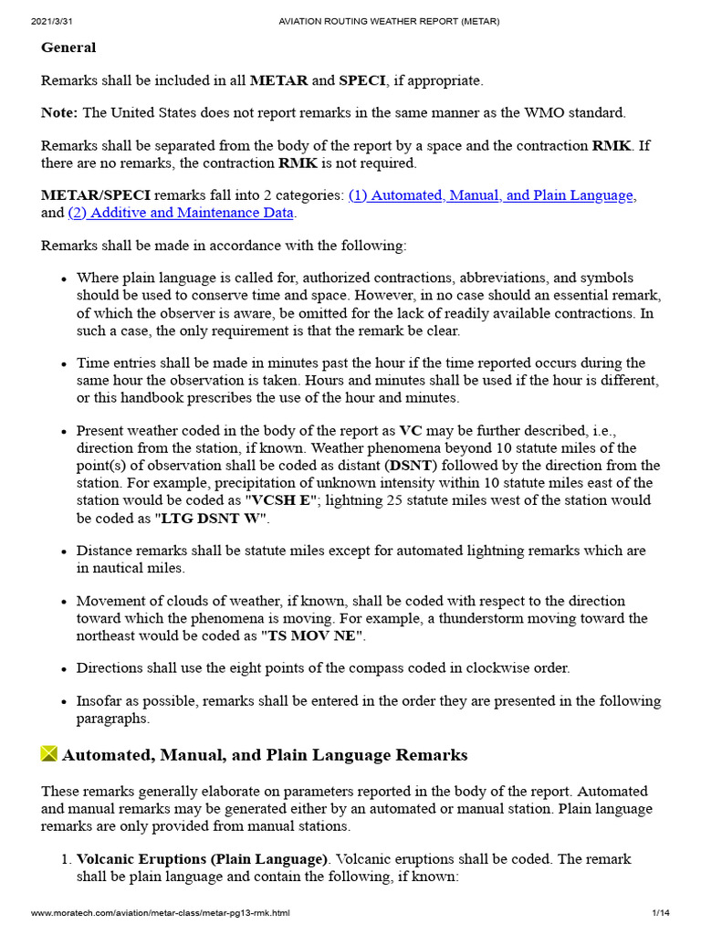 RMK Decode Metar Speci | PDF | Earth Phenomena | Atmosphere