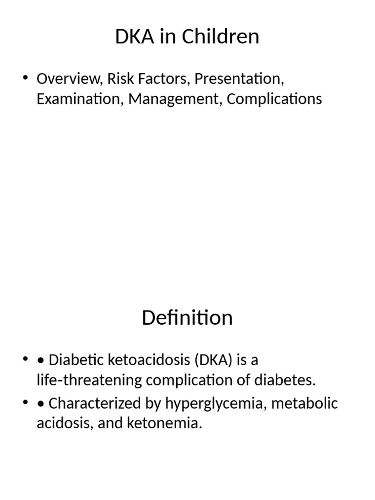 DKA in Children Presentation | PDF