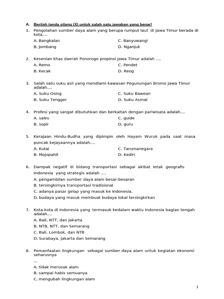Latihan Soal Ips | PDF