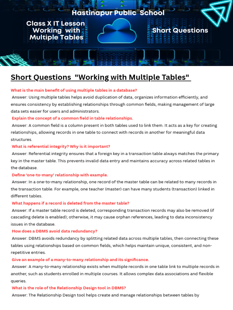 Working with Multiple Database Tables | PDF | Databases | Information ...