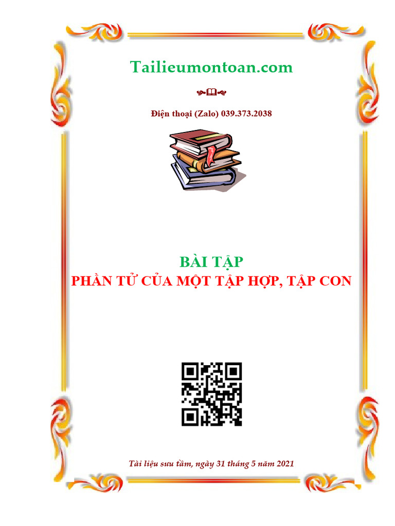 Bai Tap Ve So Phan Tu Cua Tap Hop, Tap Hop Con 2 | PDF
