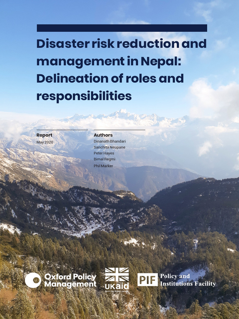 Delineation of Responsibility For Disaster Management Full Report ...