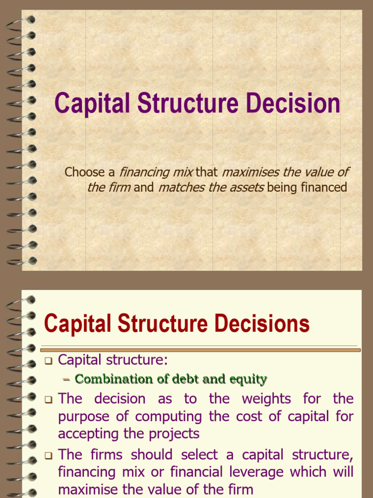 MF 4 Capital Structure Decisions | PDF | Capital Structure | Cost Of ...