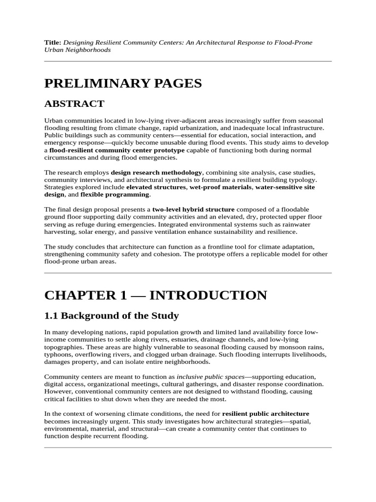 Thesis (Manuscript) | PDF | Flood | Infrastructure
