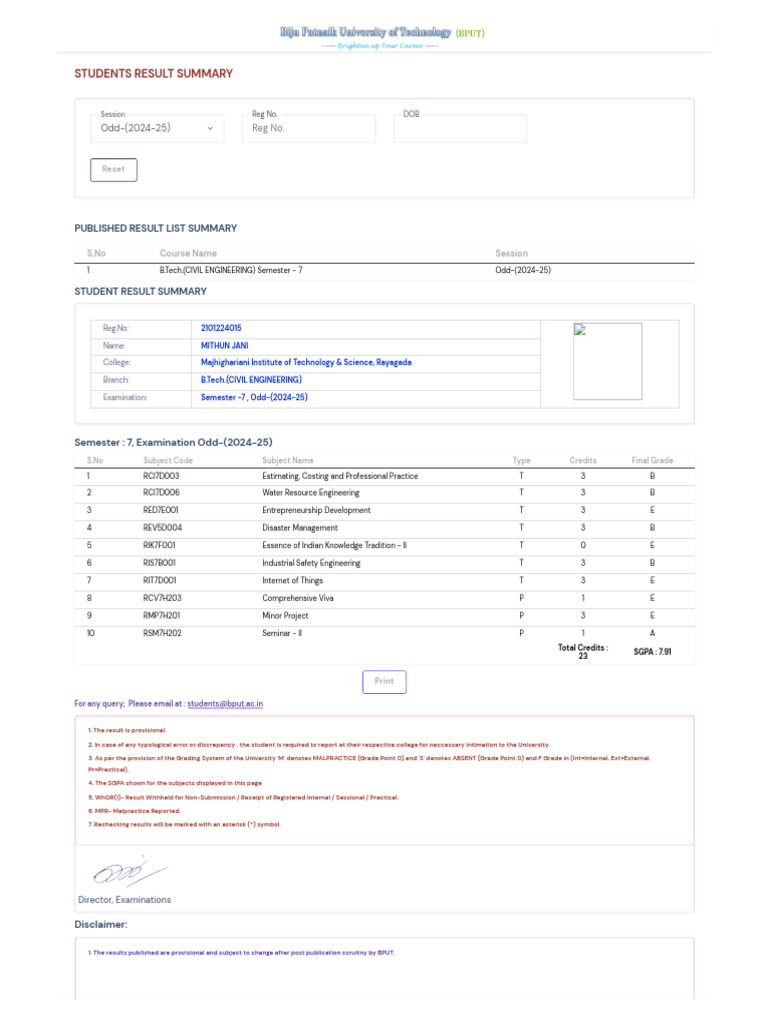 7th Semester Mark Sheet | PDF | Chess Theory | Chess