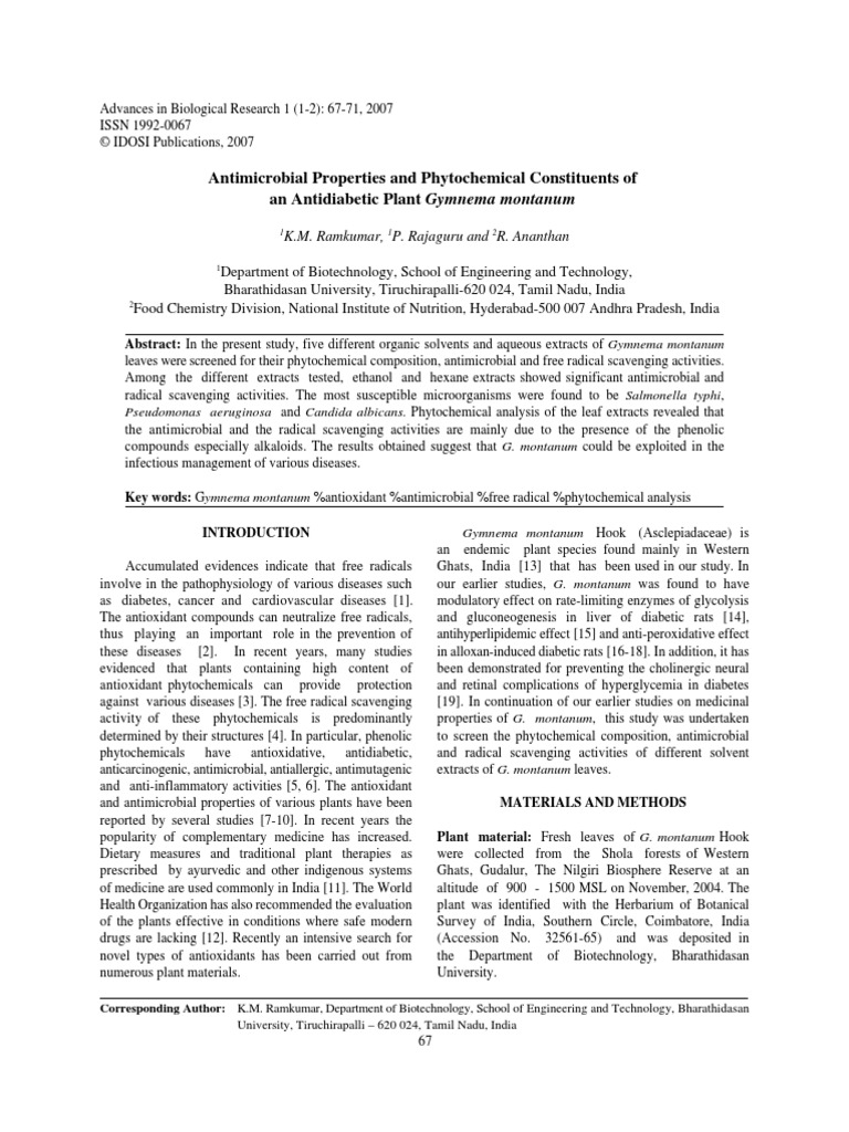 Antimicrobial Properties and Phytochemical Constituents of An Anti ...
