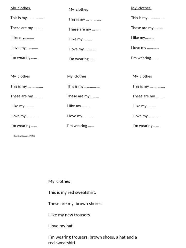 My Favorite Clothes and Outfits | PDF