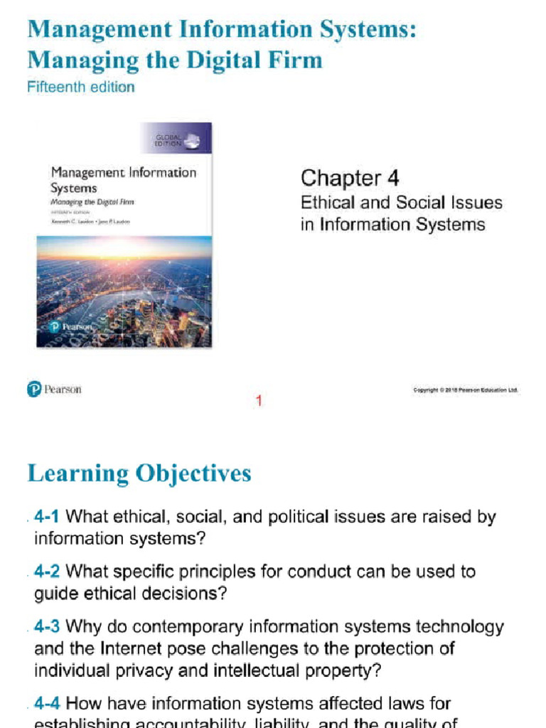 Chapter 4. Ethical and Social Issues in Information System | PDF