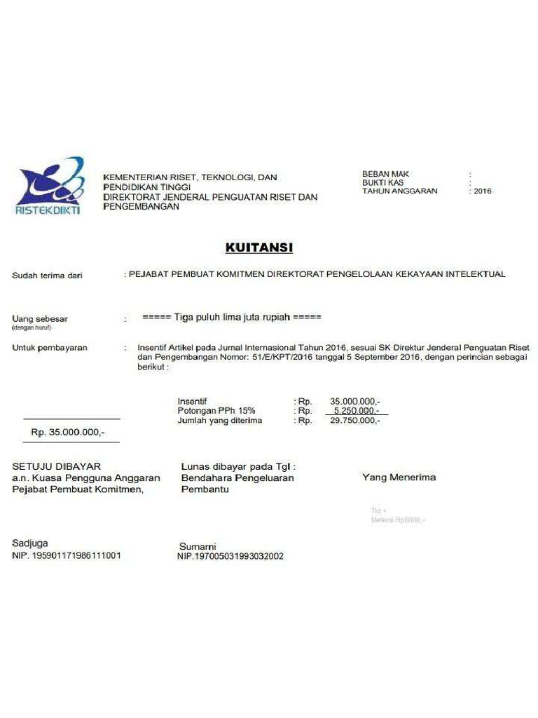 Kwitansi Sample | PDF