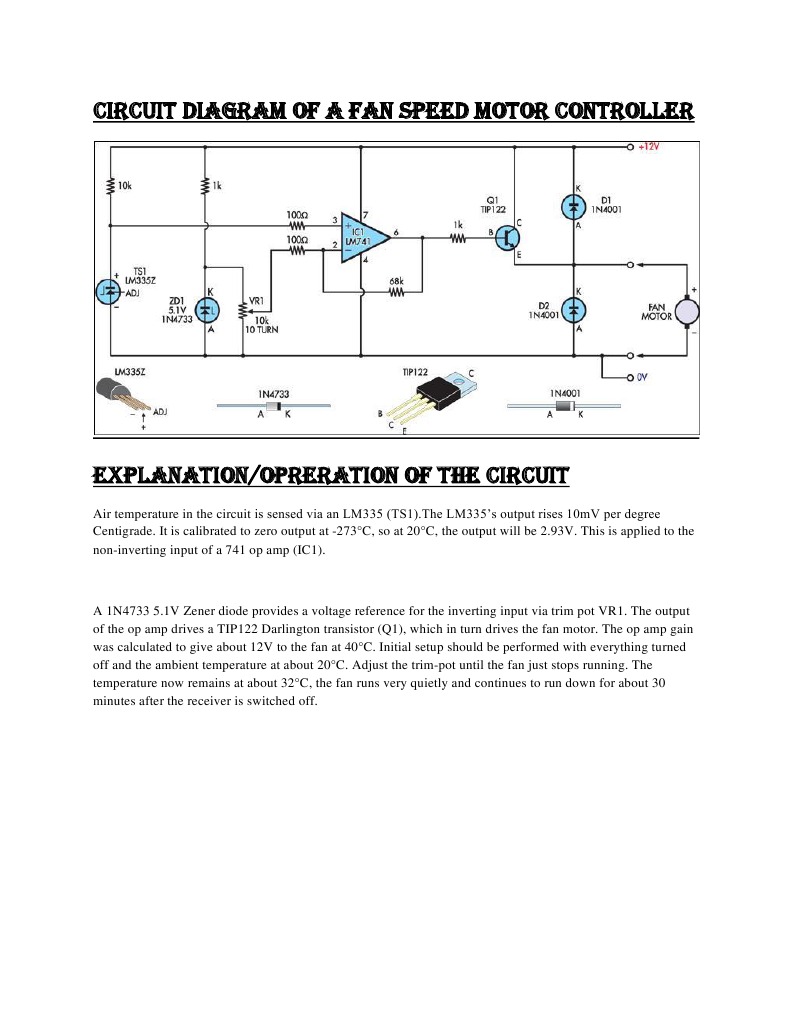 Fan Speed Controller Circuit Diagram | PDF