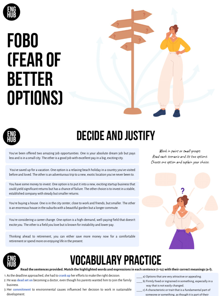 Understanding FOBO: Fear of Better Options | PDF | Decision Making | Goal