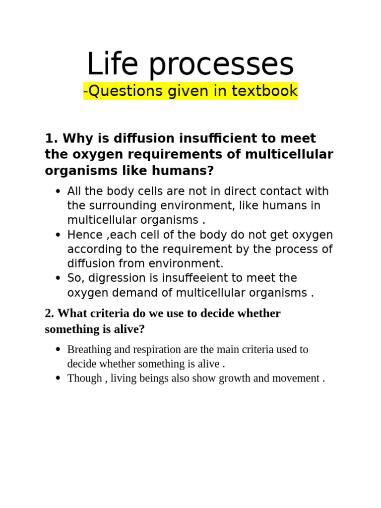 Understanding Life Processes and Criteria | PDF