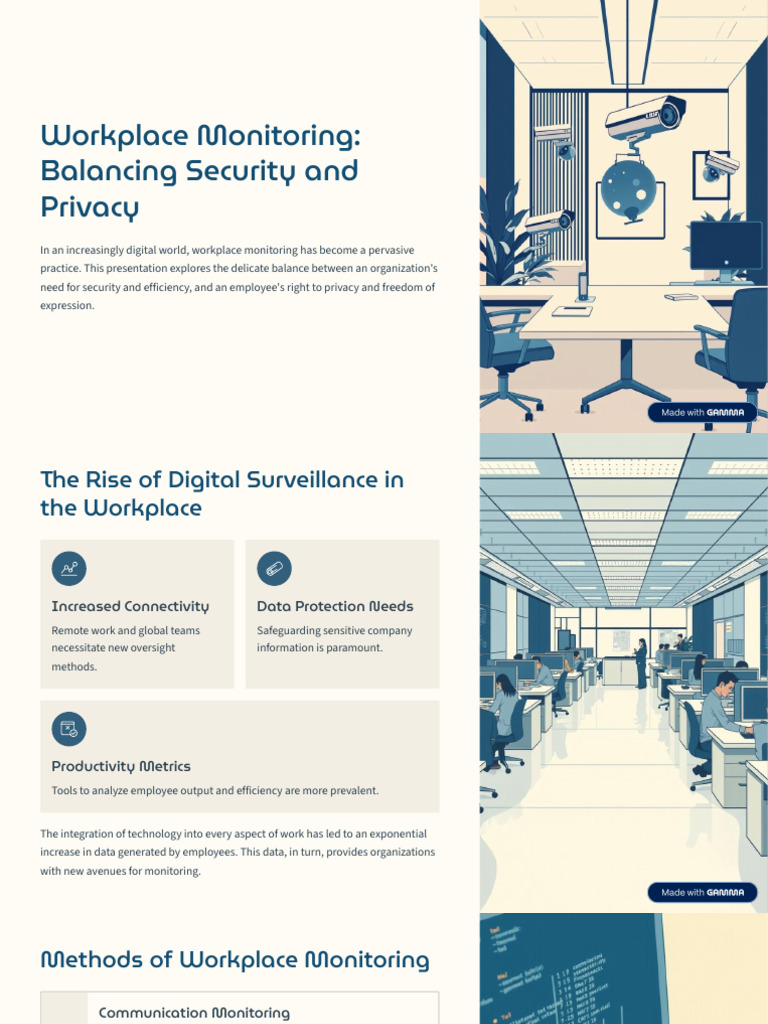 Workplace Monitoring Balancing Security and Privacy | PDF ...